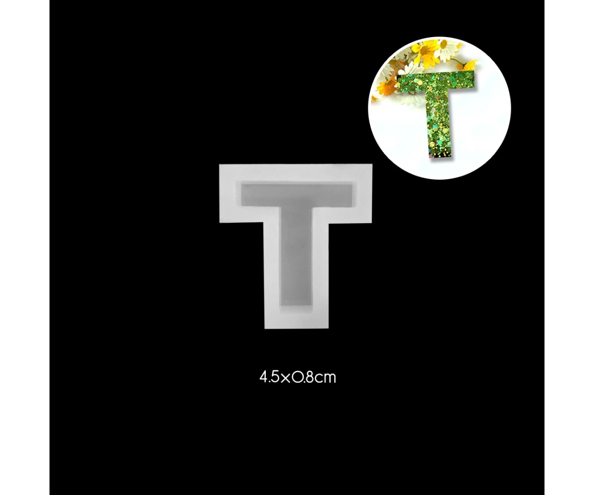 Epoksi Tekli Harf Silikon Kalıbı Popüler Font - T -₺ 29,99